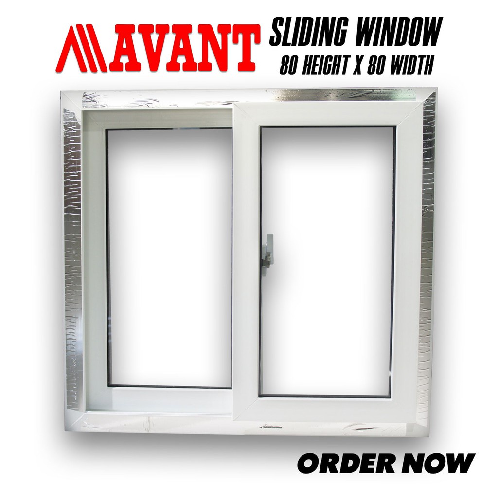 Avant PVC Sliding Window With Glass And Screen Installed 80x80 100% ...