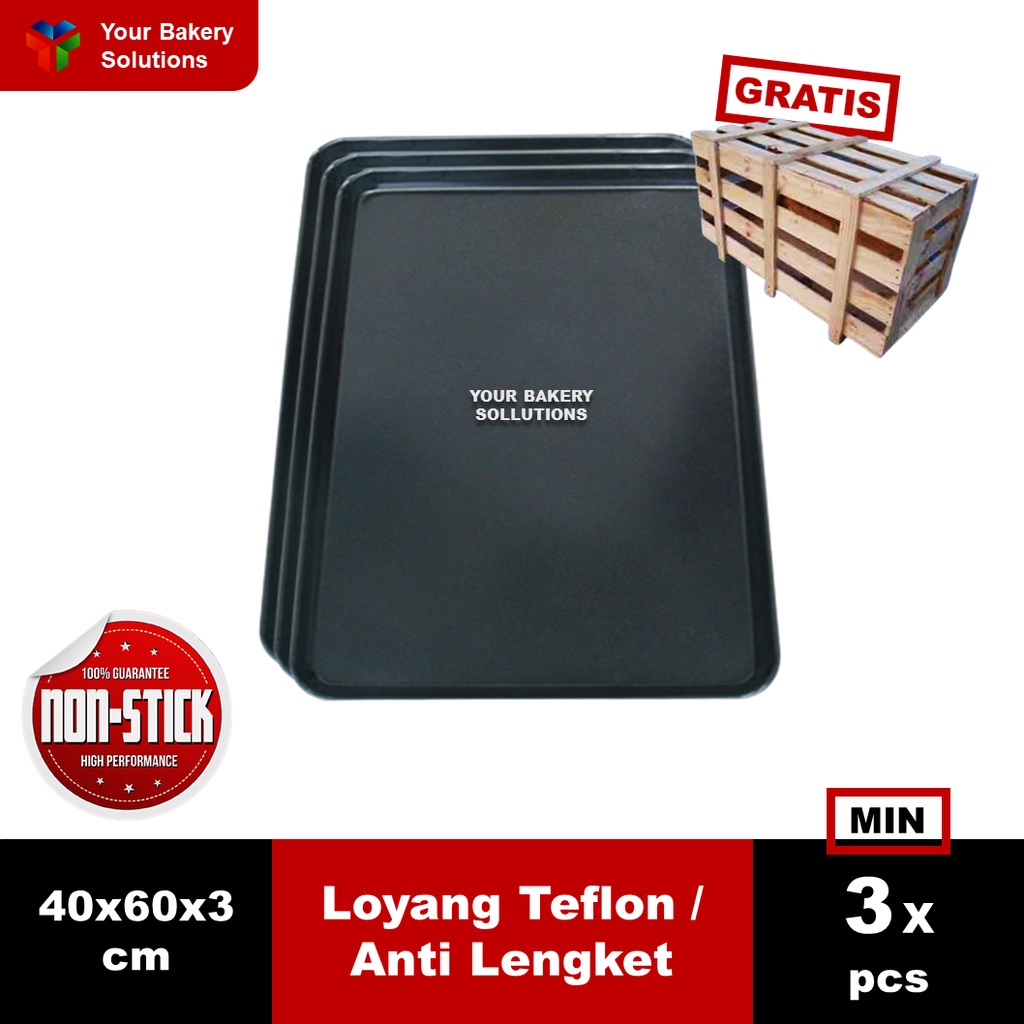 TEFLON PRESS Pan 40x60 cm Thick Imported Oven Deck Non-Stick | Shopee ...