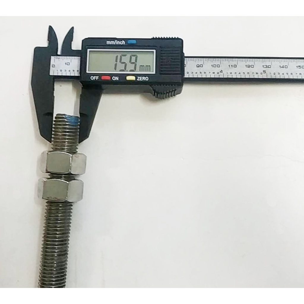 SS THREADED ROD 16MM X 1/2 METER LONG WITH 2 PIECES NUT STAINLESS STEEL ...