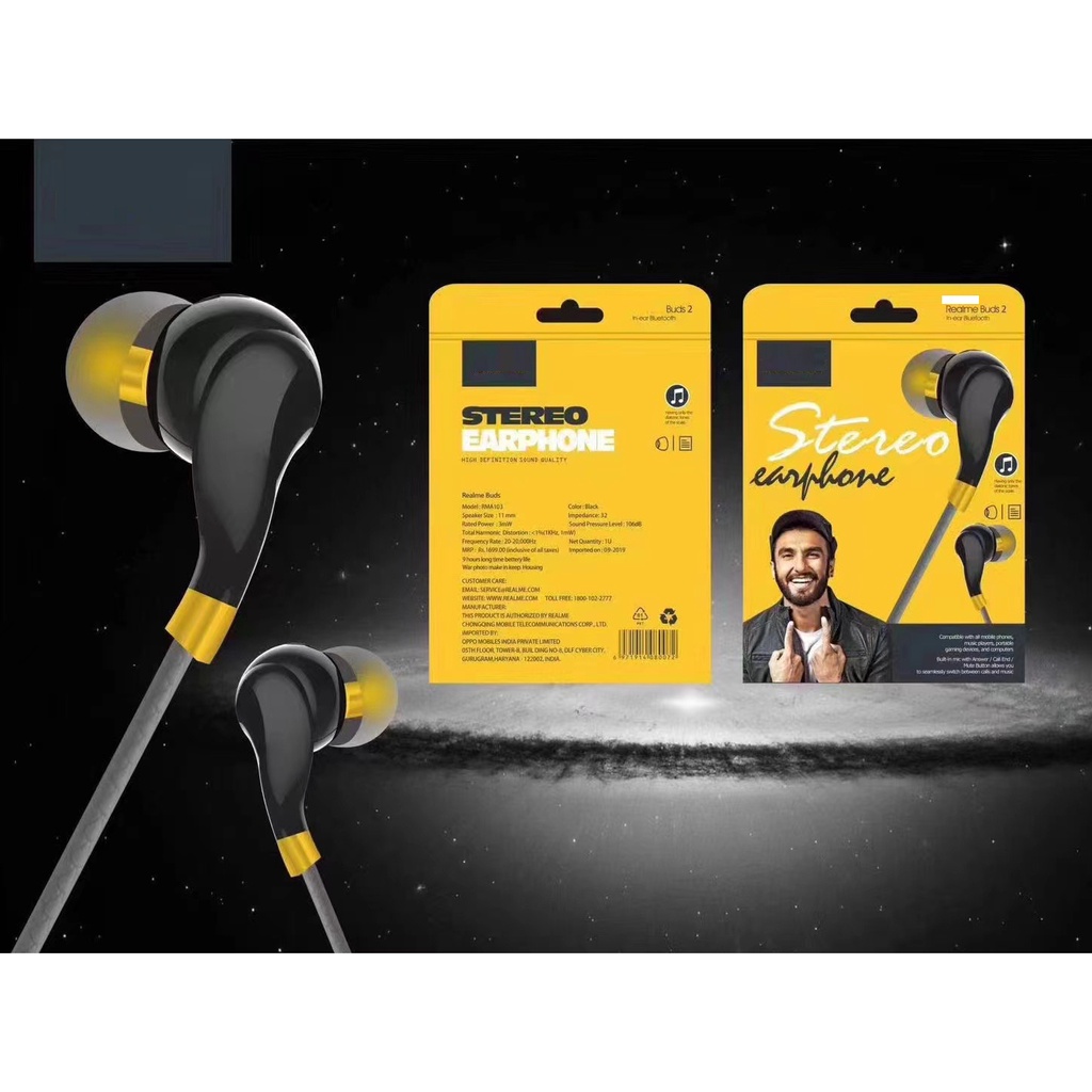 Realme R20 R40 R50 Buds K2 Plus M39 Earphone 3.5mm In-ear Universal ...