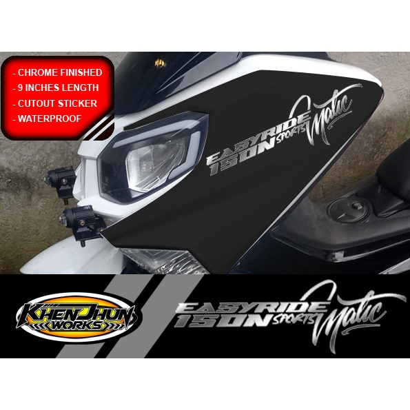 Easy Ride Decals, 9 inches Length, Waterproof Sticker, Chrome Finished ...