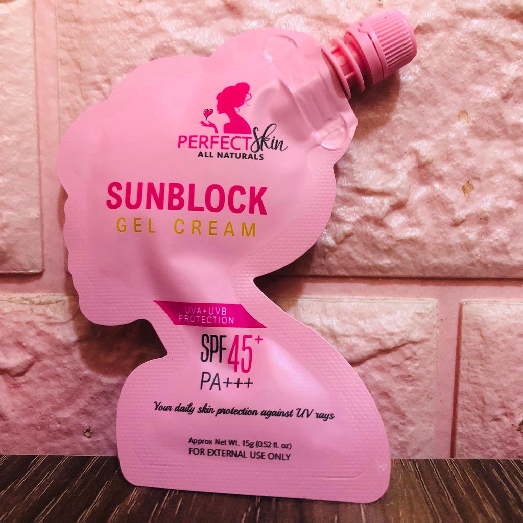***ORIG PERFECT SKIN SUNBLOCK GEL CREAM 15G (small sachet) w/SPF 45***COD AVAILABLE! | Shopee ...