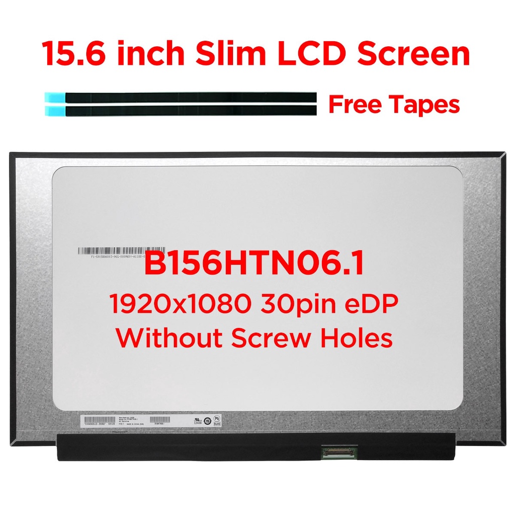 15.6 inch Slim Laptop LCD Screen B156HTN06.1 fit NT156FHM-N61 NT156FHM ...
