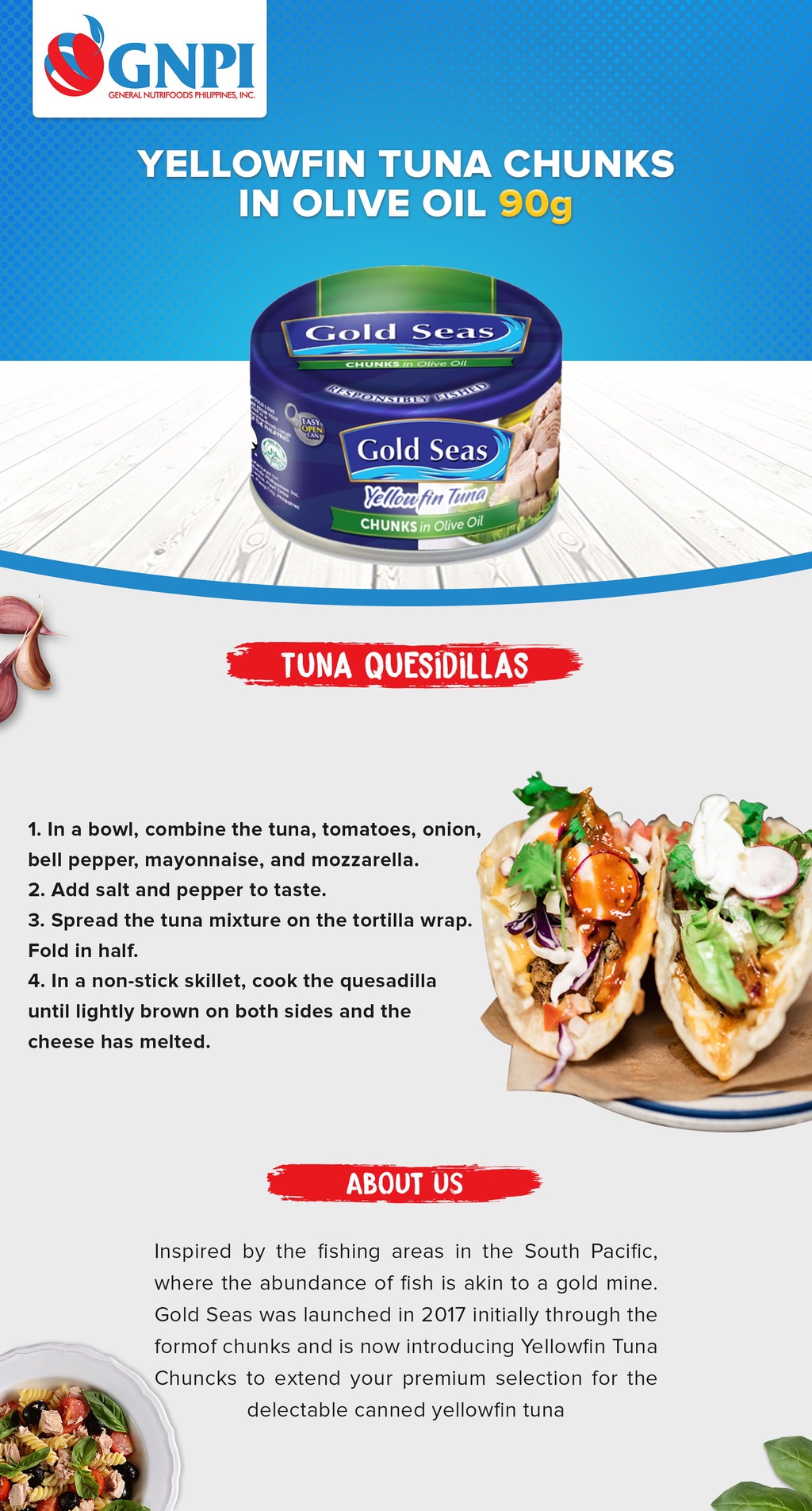 Gold Seas Yellowfin Tuna Chunks in Olive Oil 90g - Easy Open Can I ...