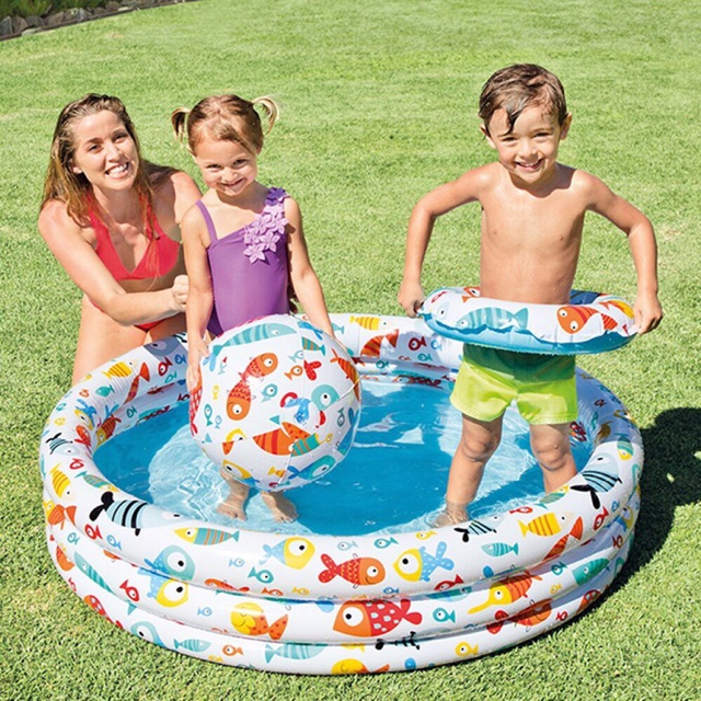 Intex Mini Children's Play Swimming Pool Rubber Ball Bath Baby Playpool ...