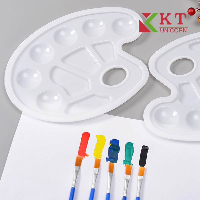 Watercolor Paint Palette Artist Circular Plastic pigment Plate box 10 ...