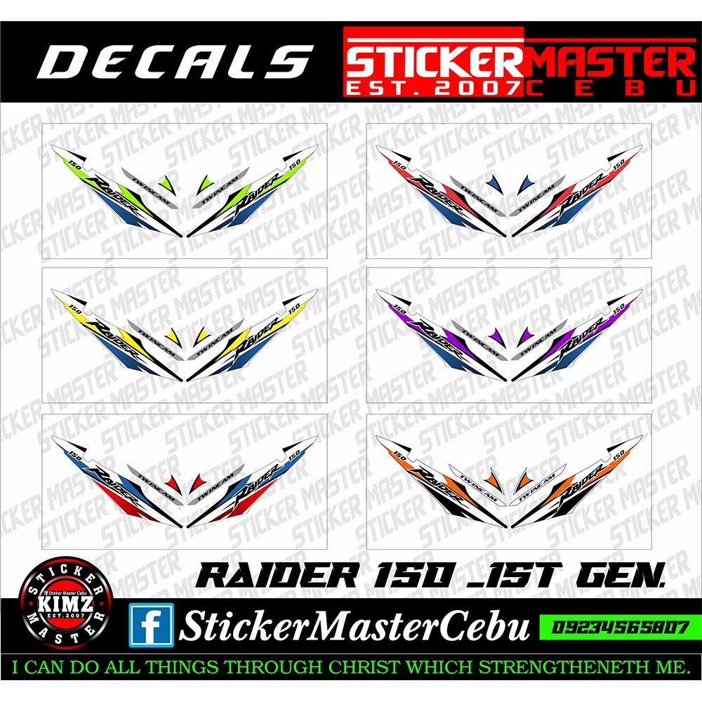 RAIDER 150_1st gen decals | Shopee Philippines