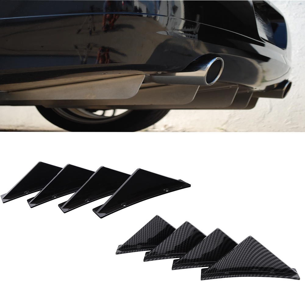 Universal Car Rear Bumper Diffuser Lip Splitter Shark Fins For ...