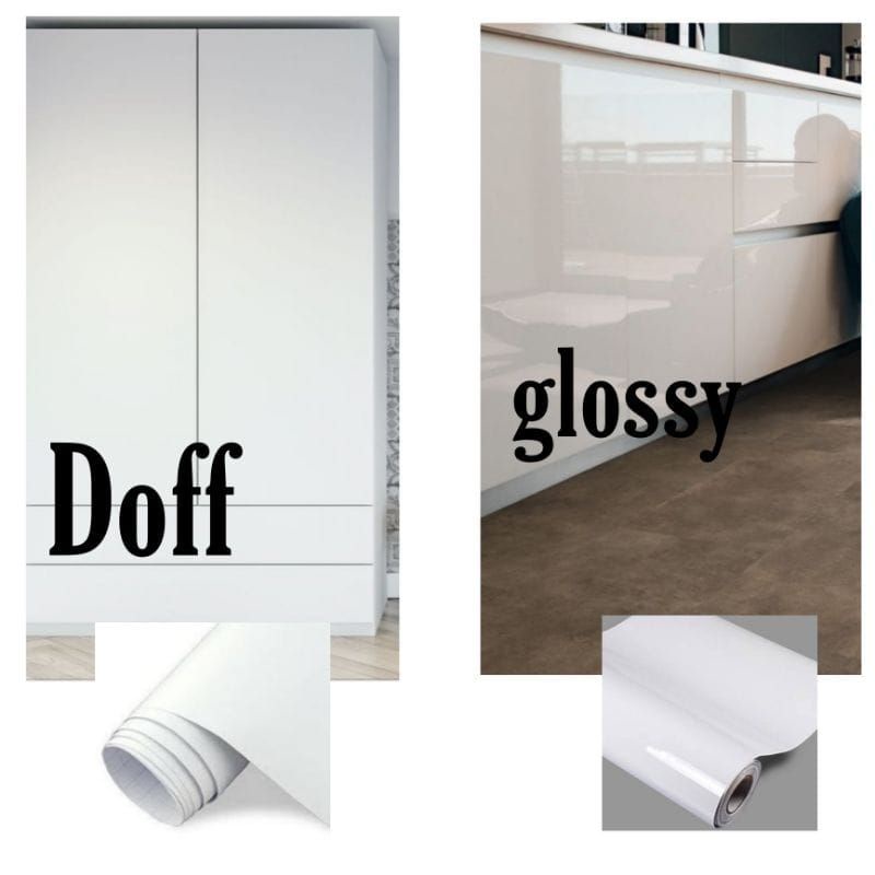 PUTIH White cupboard stickers made of glossy and matte, Waterproof ...