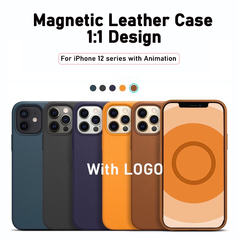 Leather Case for iPhone 12 Pro 12 mini 12ProMax Magnetic Case Casing ...