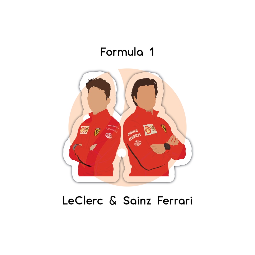 LeClerc & Sainz Ferrari Sticker | 2" Wide | Matte Glossy | Waterproof ...