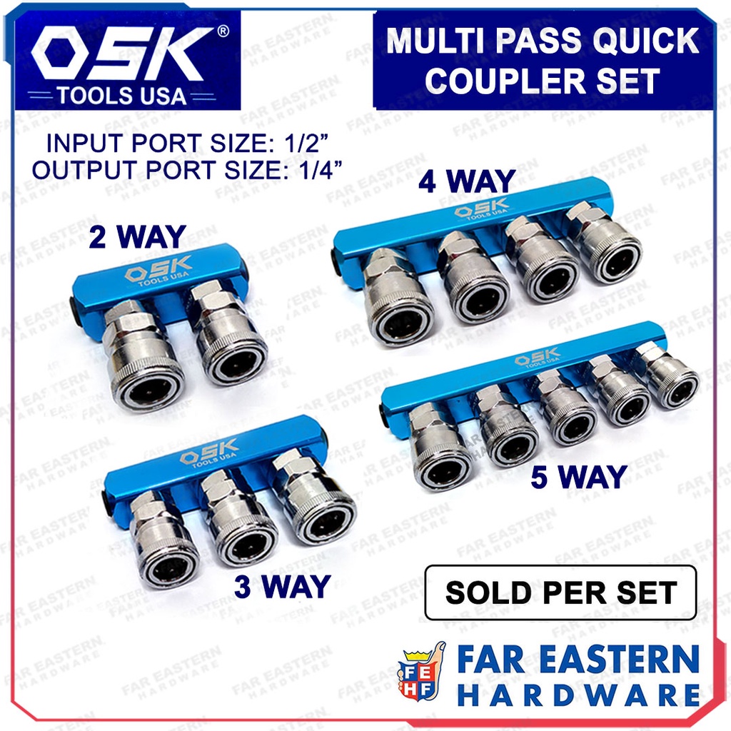 Quick Connect Coupler Coupling Multi Pass 2 | 3 | 4 Way for Air ...
