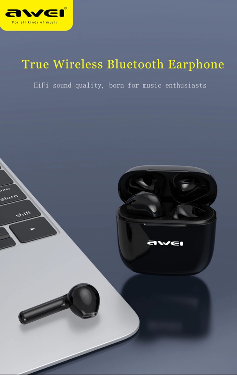 Awei T26 TWS Earbuds Stereo Sound Hifi Bass Sound Touch Control ...