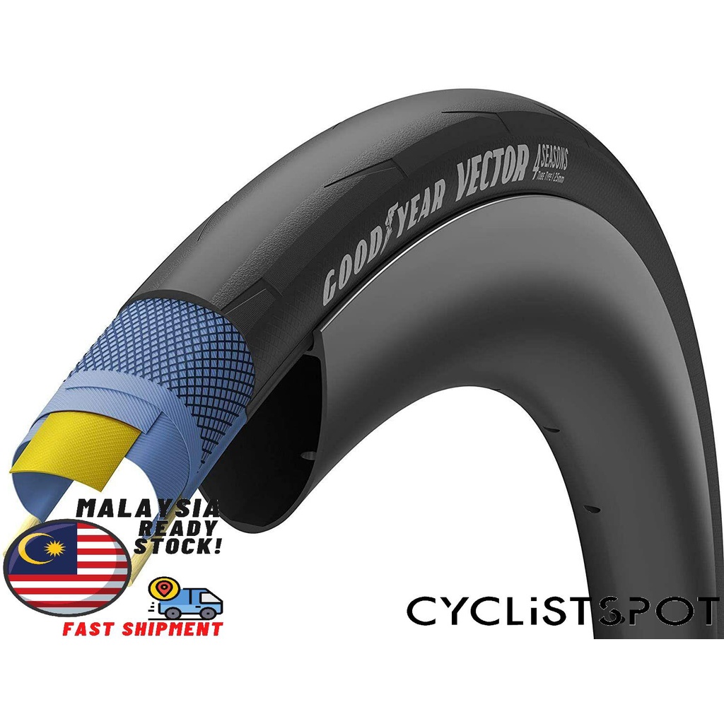 GoodYear : Vector 4 Season 700x25c : Tube Type Tire | Shopee Philippines