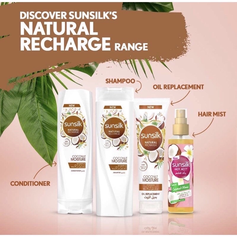 SUNSILK Nature Recharge Set (Shampoo 400mL+ Conditioner320 mL) | Shopee ...