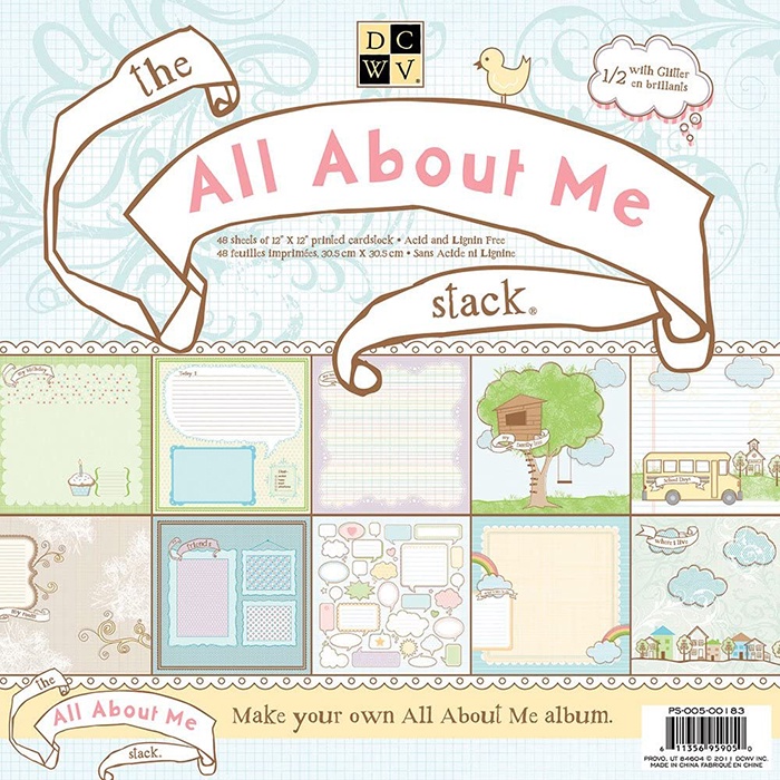 DCWV 12X12 Paper Stack -THE ALL ABOUT ME ( FREE 1 PC 1X12 DIE-CUT PAPER ...
