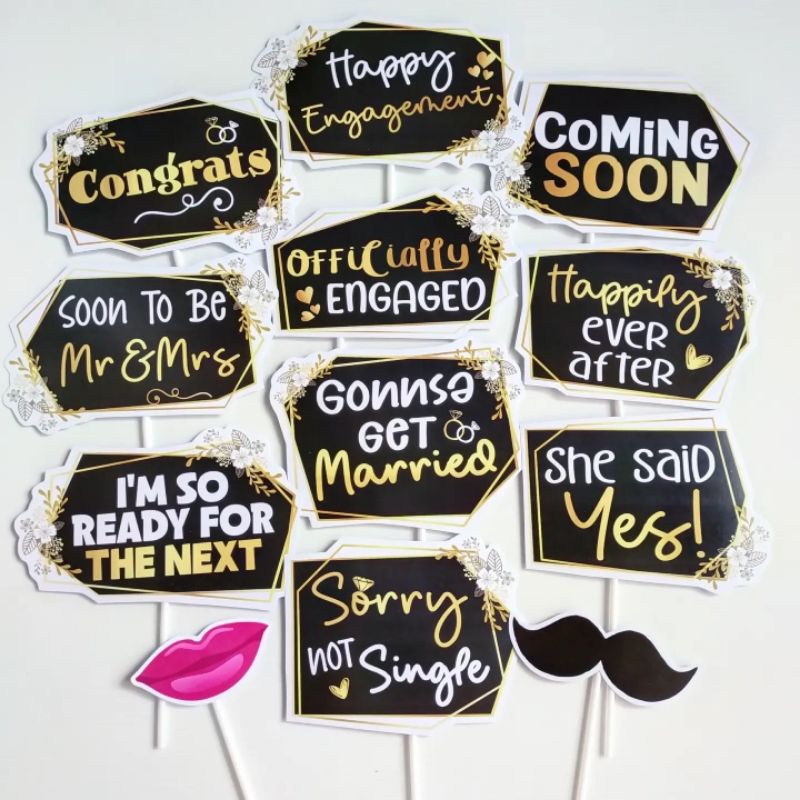 ENGAGEMENT POLYGONAL PROPS PHOTOBOOTH PROPOSAL PHOTO PROPERTY | Shopee ...