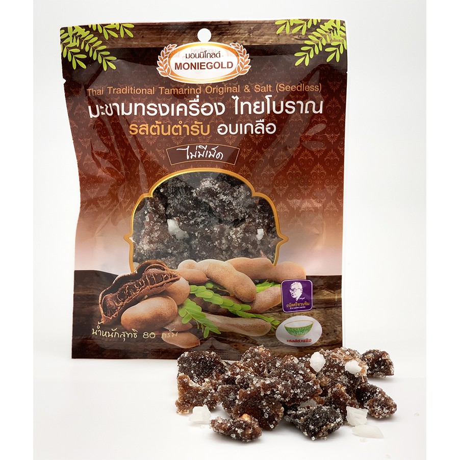 Moniegold Monigold Traditional Thai Tamarind Salted Size 80 G. | Shopee ...