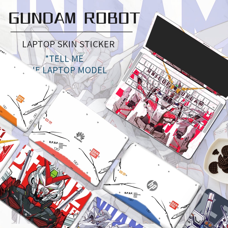 Diy gundam robot laptop sticker art decals pre-cut to fit laptops 11/12 ...