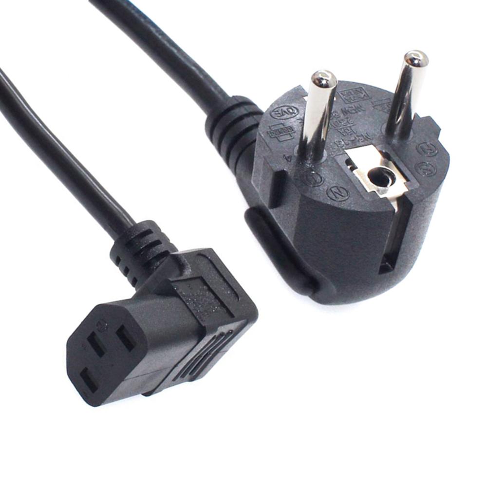 Angled C13 Computer EU Power Cable European Type F Adapter Plug to IEC ...