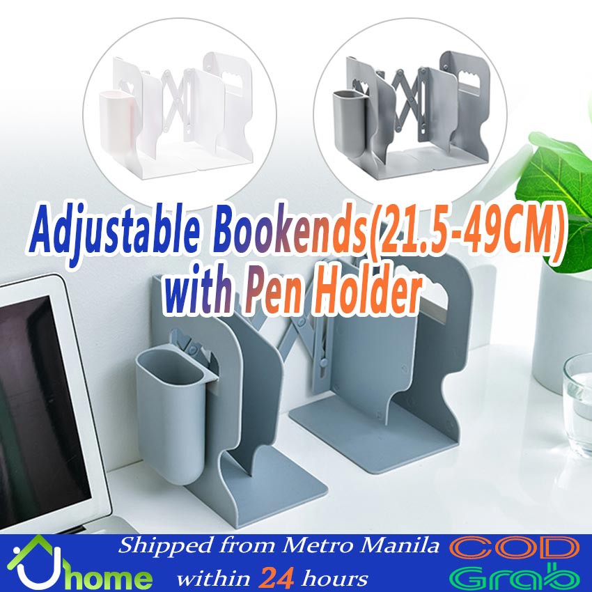 【SOYACAR】Retractable Bookend Shelves Book Support Stand Bookshelf Pen ...