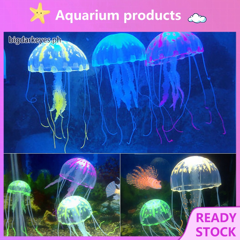 COD!BIG-Glowing Luminous Artificial Jellyfish Aquarium Decoration Fish ...