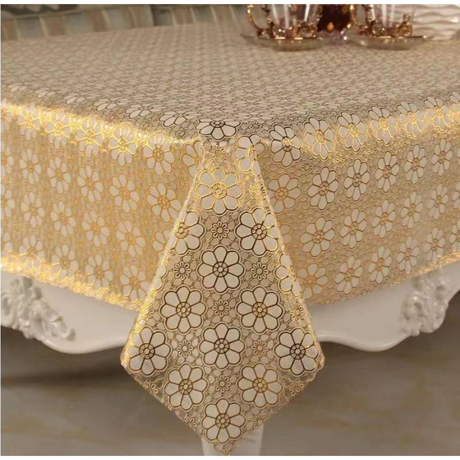 Gold Mantel Tablecloth Table Cover Waterproof & Oil Proof Table Mantel ...