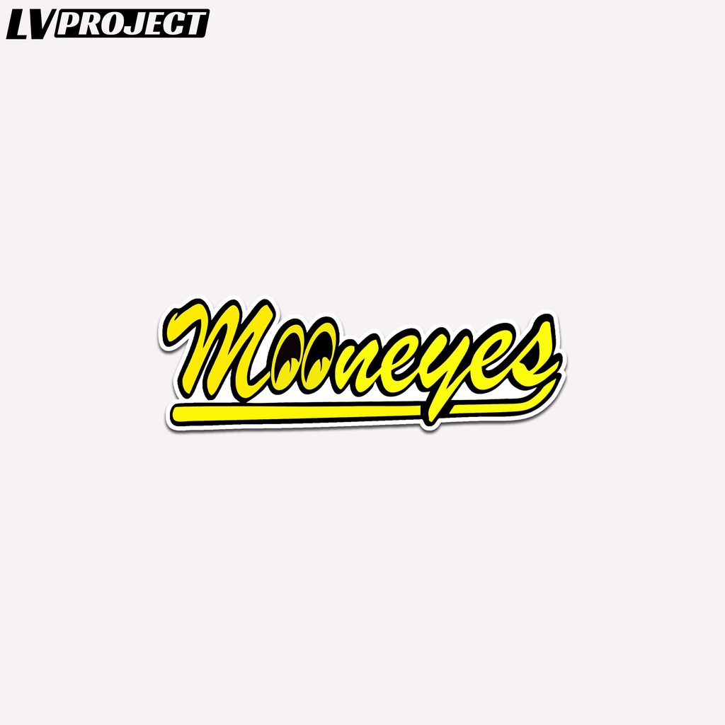 Mooneyes Aesthetic Glossy Lamination Sticker 10cm Length Motorcycle Car ...