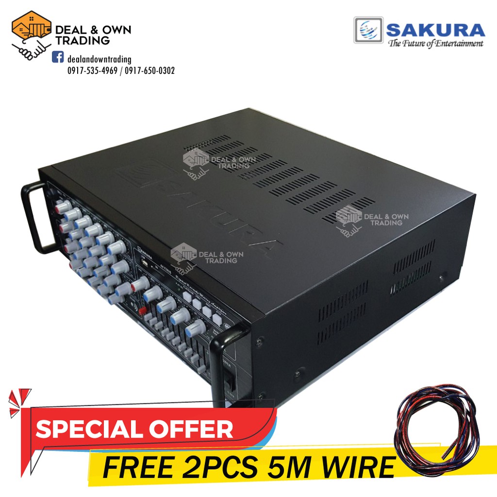 Sakura AV-733US 450W X 2 Karaoke Mixing Amplifier with USB and SD Port | Shopee Philippines