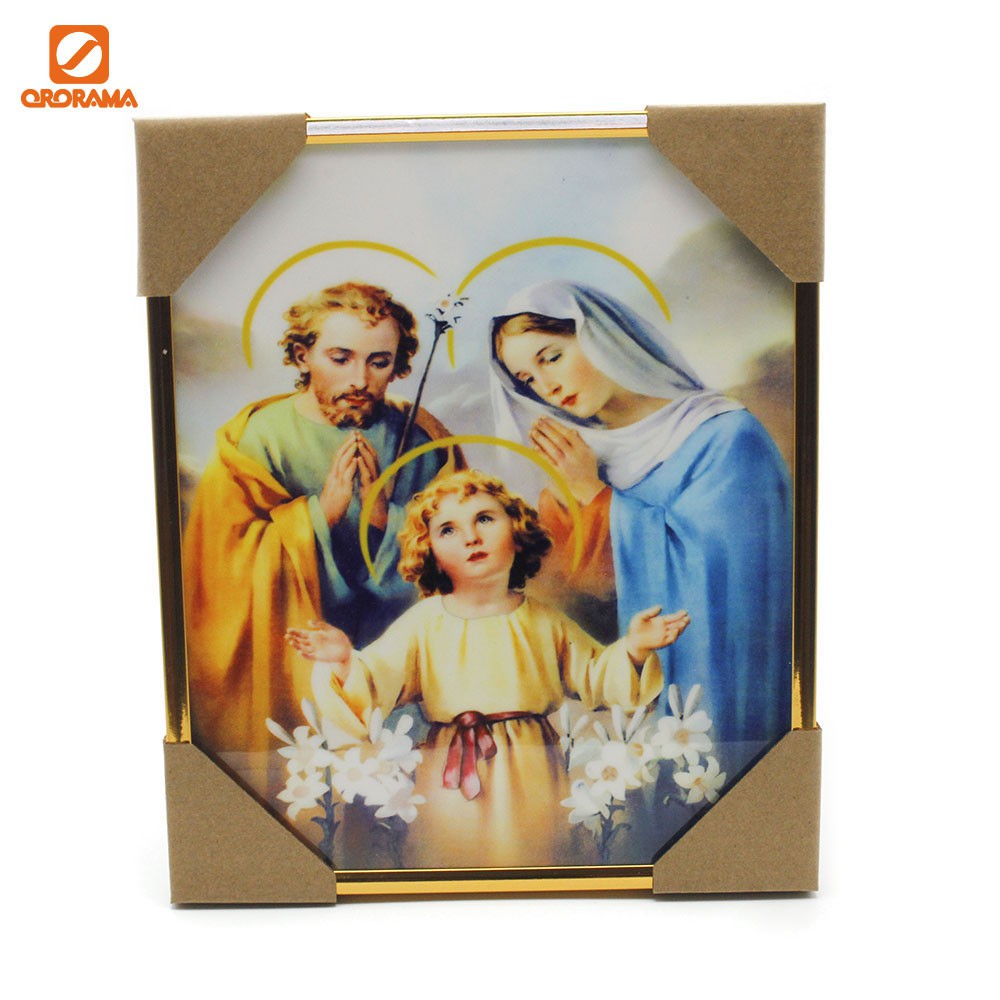Religious Wall Frame Laminated Glossy Image With Coated Gold Border ...