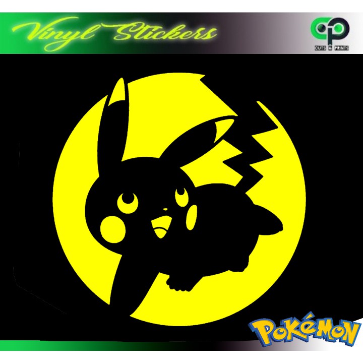 Pikachu 001 - Pokemon Vinyl Sticker (For Laptop, Motorcycle, Car, Etc ...