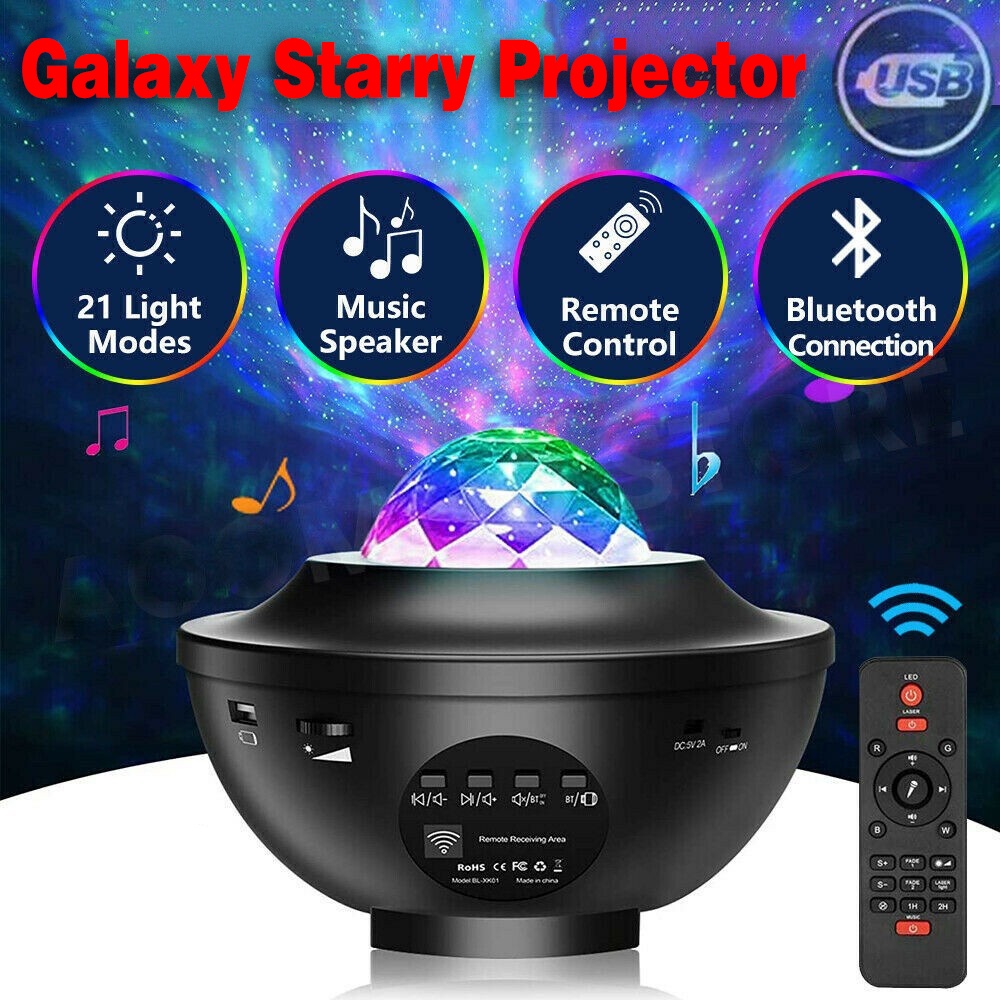 LED Star Projector Night Light Galaxy Starry Projector With Music ...