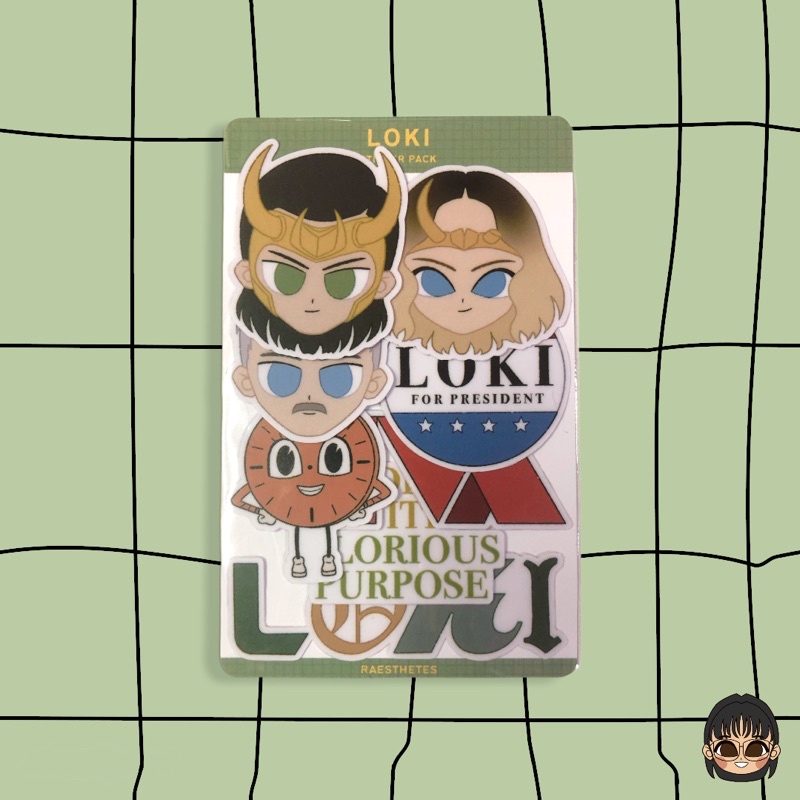 Marvel's Loki Sticker Pack (Loki, Sylvie, Mobius, Miss Minutes) | Matte ...