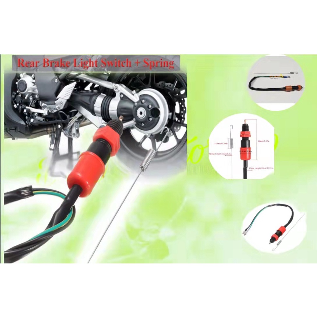 MOTORCYCLE REAR FOOT BRAKE LED TAIL LIGHT SWITCH W/ SPRING UNIVERSAL ...