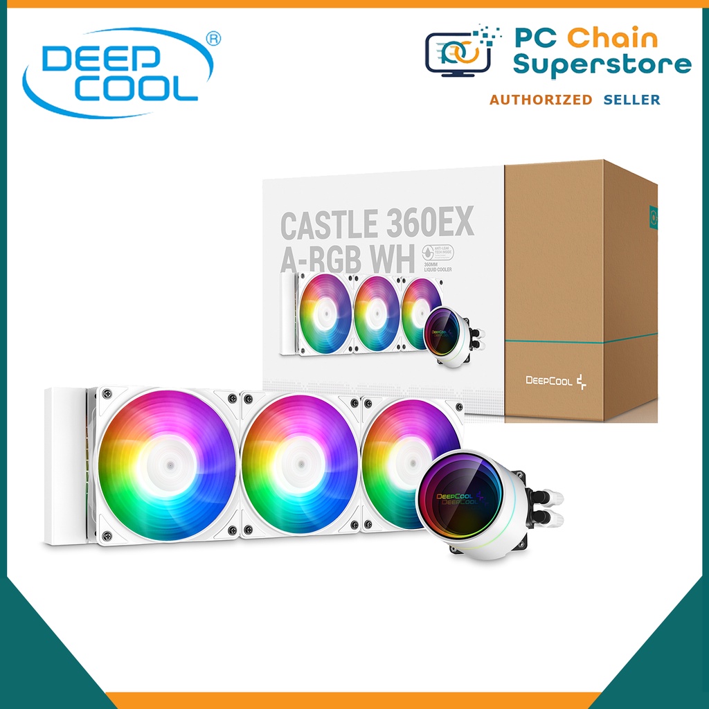DEEPCOOL CASTLE 360EX A-RGB WH 360MM AIO Liquid CPU Cooler ARGB White w ...