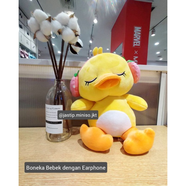 Miniso DUCK DOLL with Strawberry / Pineapple Earphones (sz ±30cm ...