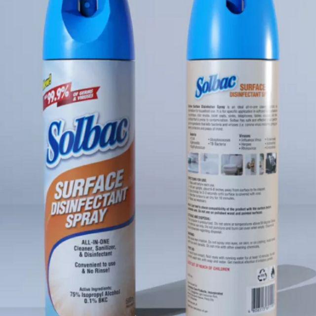 300g 400g 500ml SOLBAC DISINFECTANT & SURFACE DISINFECTANT SPRAY ...