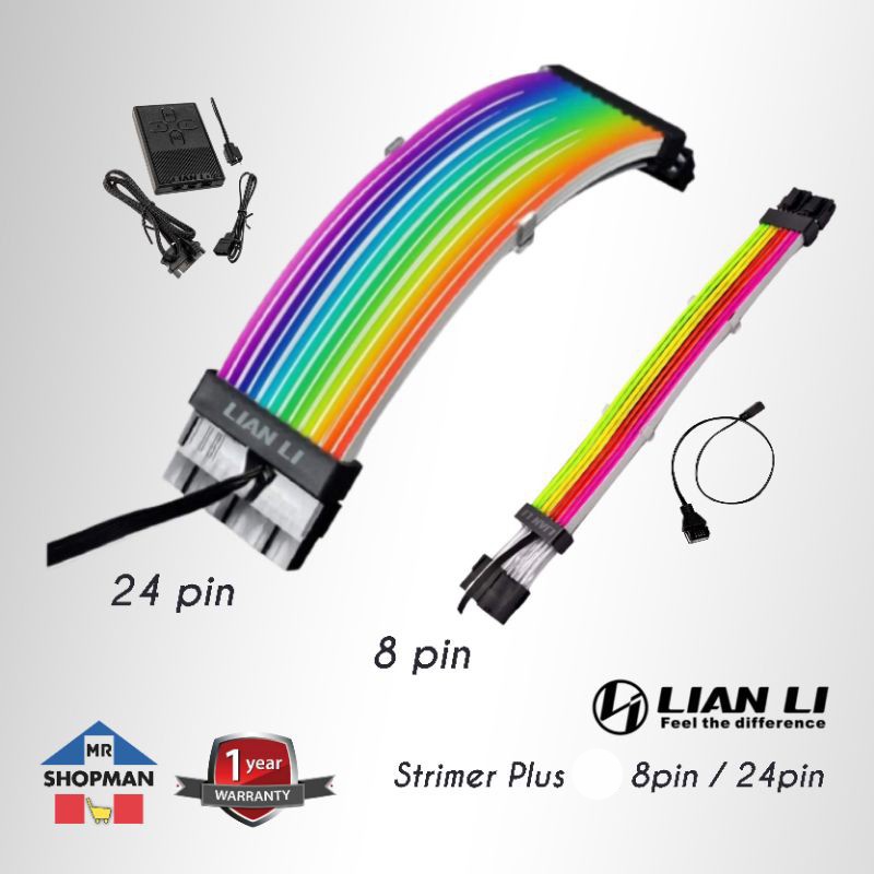 Lian Li Strimer Plus 8pin x2 / 8 pin x 3 / 24 pin ARGB Cable LianLi ...