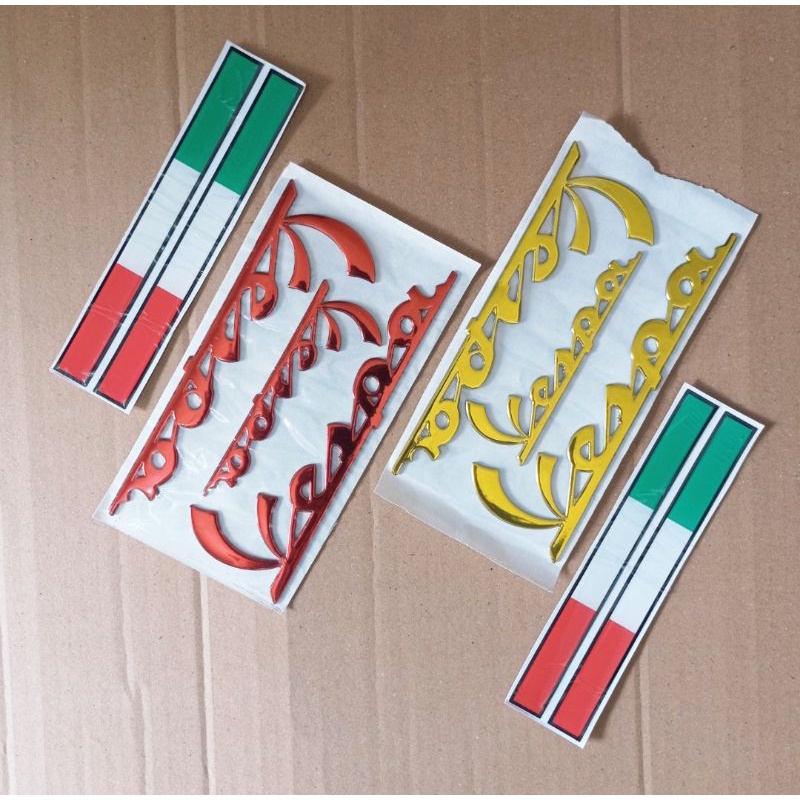 3D logo sticker, embossed latin vespa emblem, contents 5 | Shopee ...