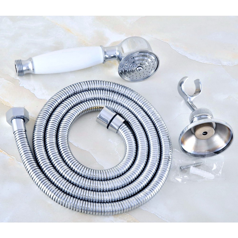 Chrome Finish Brass Hotel Bathroom Ceramic Handheld Shower Spray ...