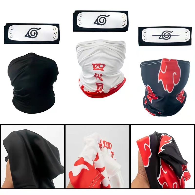 Anime Naruto Akatsuki Itachi Red Cloud Mask Ninja Kakashi Headband ...