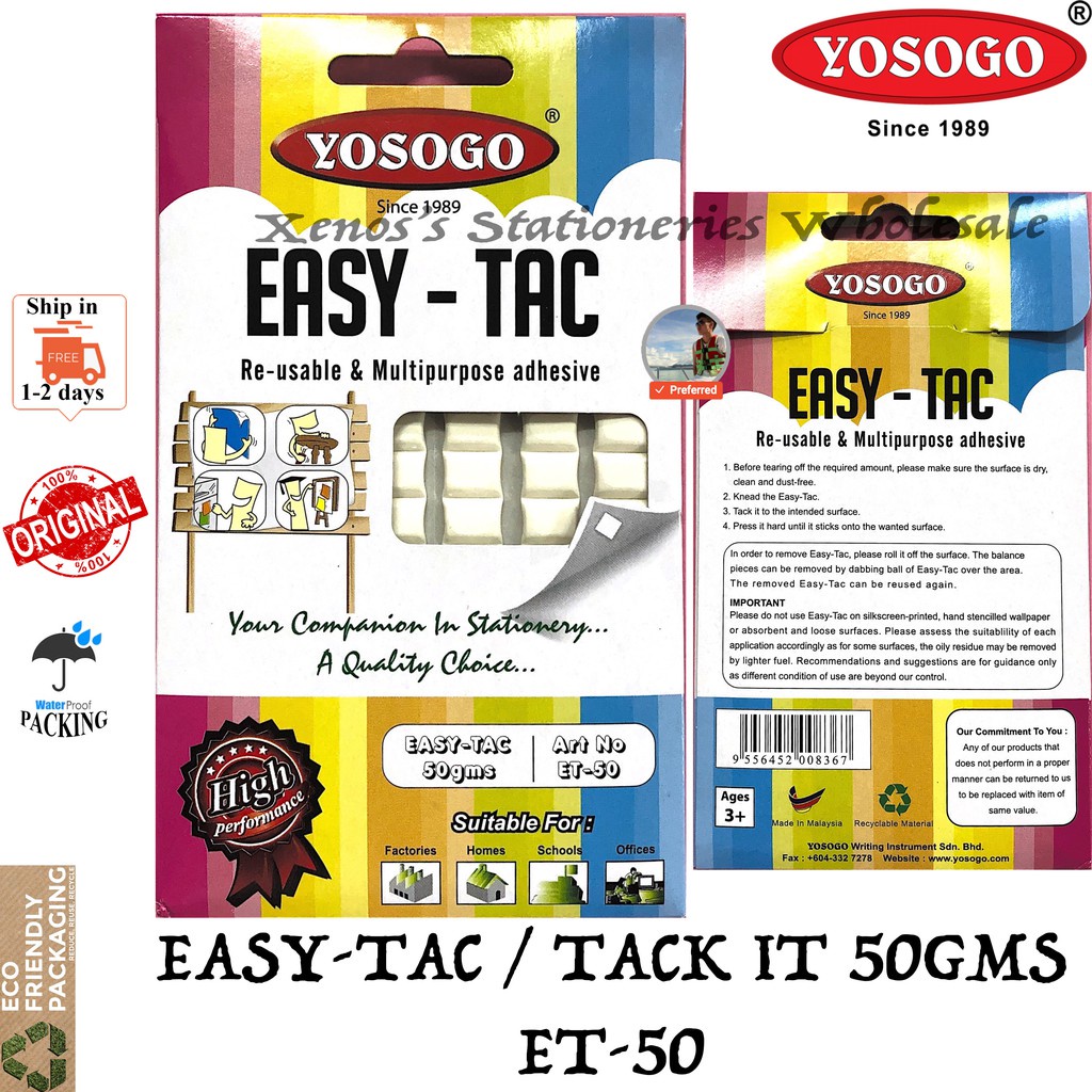 YOSOGO EASY TAC/ YOSOGO TACK IT - RE-USABLE & MULTIPURPOSE ADHESIVE ...