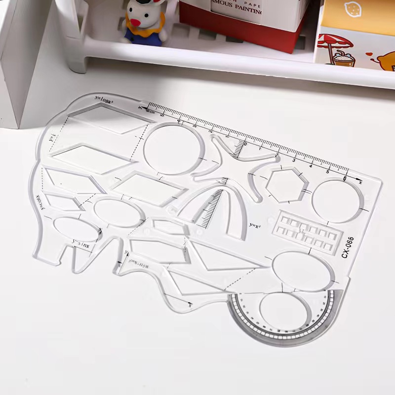 Transparent multi-function function ruler drawing template ruler ...