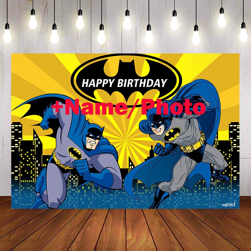 Batman Superheros Backdrops Cartoon Boy Birthday Party Photography ...