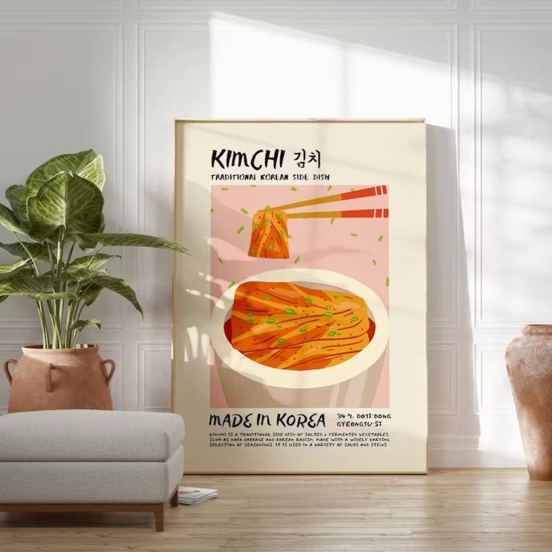 Kimchi Korean Foods Posters Kitchen Decor Print Pictures Canvas ...