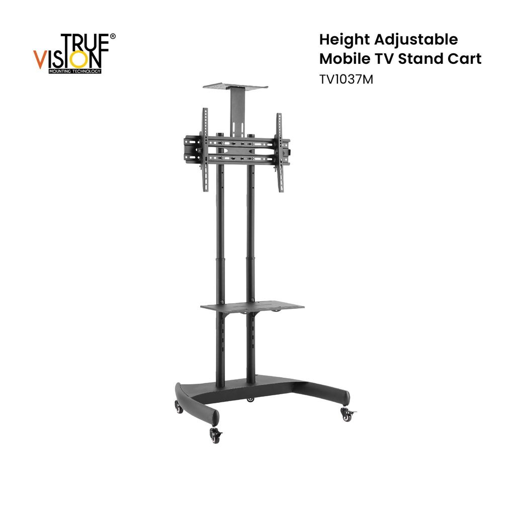 True Vision Height Adjustable Mobile TV Stand Cart for 37-70" TV1037M ...