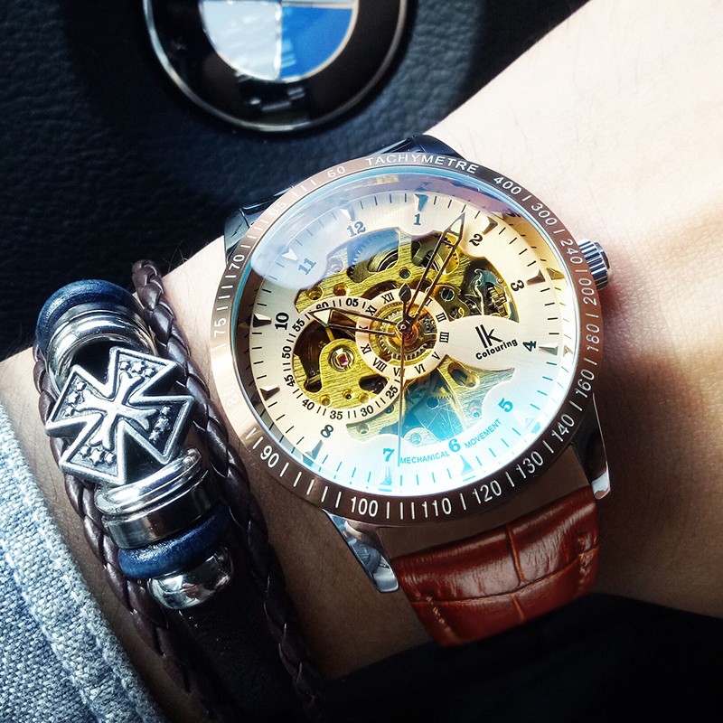 Men Watch Ik Colouring Top Brand Automatic Mechanical Skeleton Sport ...
