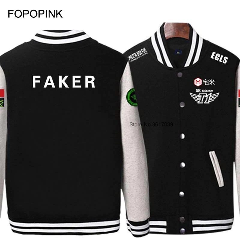 Skt T1 Hip Hop Hoodies Uniform Men Moleton Team Match Faker Sweatshirt ...