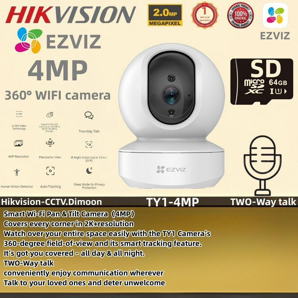 Hikvision EZVIZ TY1 Smart 2MP/4MP Wi-Fi Pan Tilt Camera 360° Two Audio ...