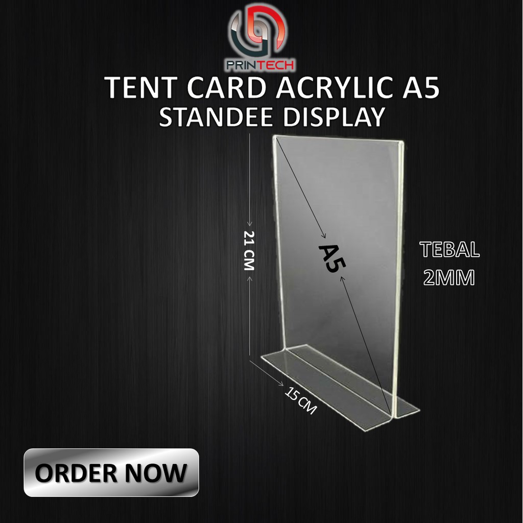 Acrylic Tent Card/Acrylic Sign Card A5 Custom Standee Display | Shopee ...